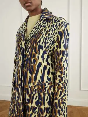 Marni Leopard-jacquard Virgin Wool Coat