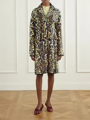 Marni Leopard-jacquard Virgin Wool Coat - Multi