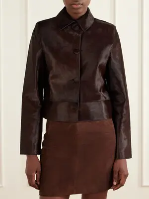 Nour Hammour Hadley Calf Hair Jacket - Brown