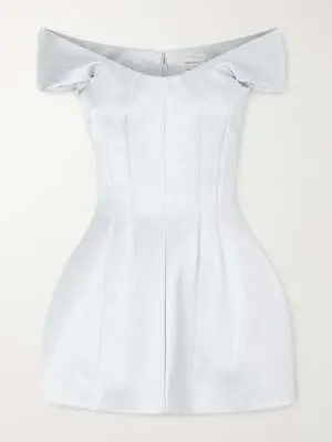 Alexander McQueen Cocktail Satin Mini Dress - Blue