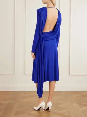 Versace Draped Satin Midi Dress
