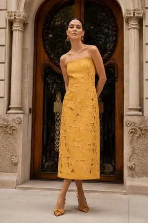Sachin & Babi Pamela Strapless Midi Dress