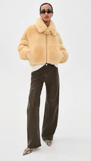 Helmut Lang Shearling Bomber Jacket