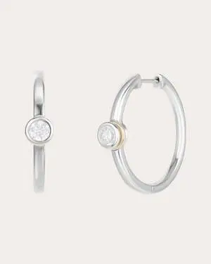 CHELSEA GABRIELLE Diamond Orbit Solo Hoop Earrings
