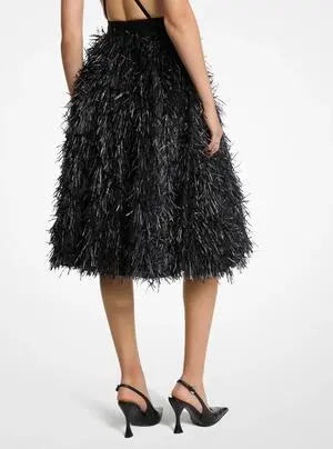 Michael Kors Hand-embroidered Fringe Jacquard Circle Skirt