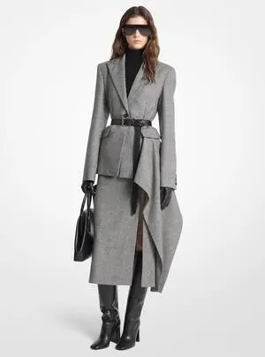 Michael Kors Glen Plaid Wool Cashmere Flannel Blazer In Size By