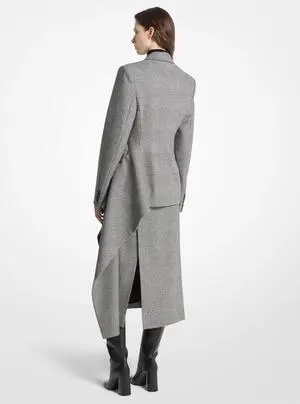 Michael Kors Glen Plaid Wool Cashmere Flannel Blazer In Size By