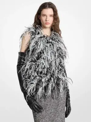 Michael Kors Hand-embroidered Feather Tweed Sweater Top