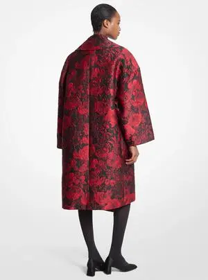 Michael Kors Rose Floral Jacquard Clutch Coat