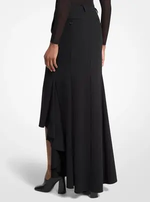 Michael Kors Wool Serge High-low Trouser Skirt In Size By