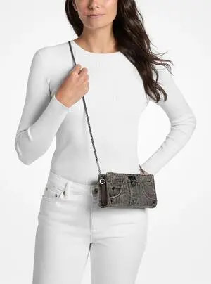 Michael Kors Hamilton Moderne Extra-small Washed Denim Convertible Crossbody Bag In By