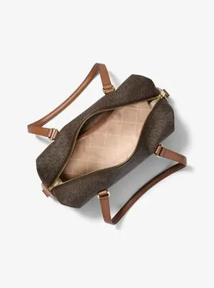 Michael Kors Teddi Large Signature Logo Shoulder Bag - Brown