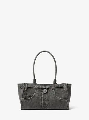 Michael Kors Hamilton Moderne Small Washed Denim Satchel In By