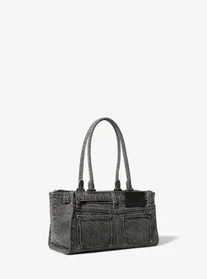 Michael Kors Hamilton Moderne Small Washed Denim Satchel In By