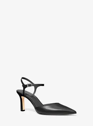 Michael Kors Amara Leather Mid Heel Pump