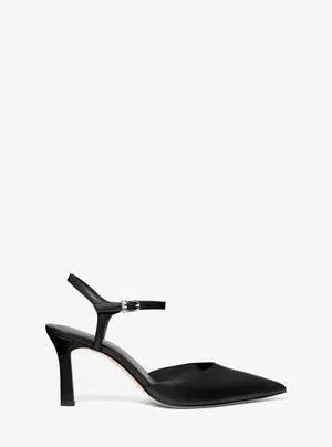 Michael Kors Amara Leather Mid Heel Pump