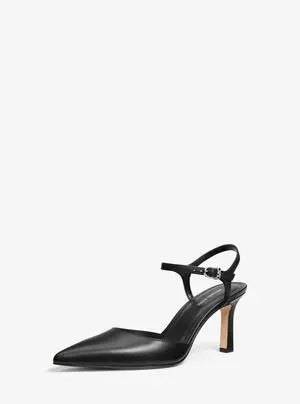 Michael Kors Amara Leather Mid Heel Pump