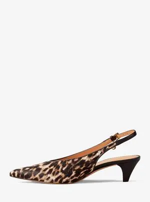 Michael Kors Tonya Leopard Print Calf Hair Slingback Pump