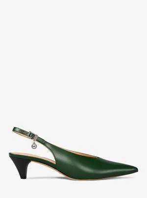 Michael Kors Tonya Leather Slingback Pumps - Green