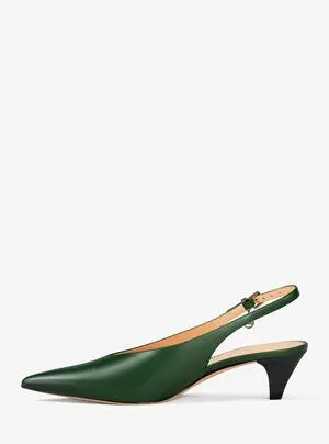 Michael Kors Tonya Leather Slingback Pumps - Green