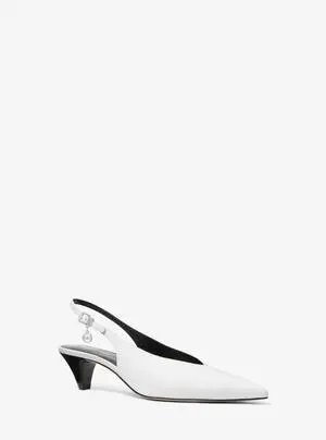 Michael Kors Tonya Leather Slingback Pumps - White