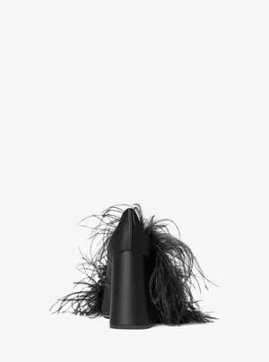 Michael Kors Anna Hand-embroidered Feather Leather Pumps