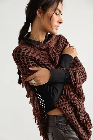 Free People Norr Funnel Poncho - Ganache