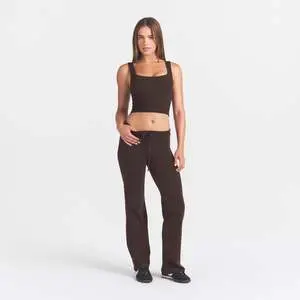 SKIMS Straight Leg Pant | Deep Neutral | | Cotton Jersey - Espresso