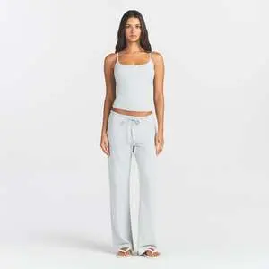 SKIMS Straight Leg Pant | Grey | | Cotton Jersey - Light Heather Grey