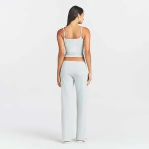 SKIMS Straight Leg Pant | Grey | | Cotton Jersey - Light Heather Grey
