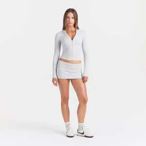 SKIMS Cotton Rib Zip Up Jacket Top