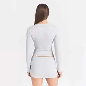 SKIMS Cotton Rib Zip Up Jacket Top
