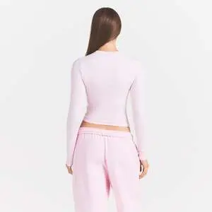 SKIMS Cotton Jersey Long Sleeve T-shirt - Cherry Blossom