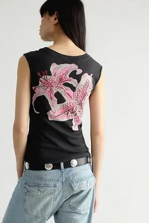 RAGABOND Ballad Reversible Lily Printed Tank - Black