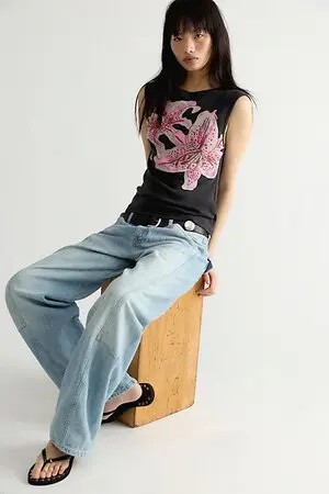 RAGABOND Ballad Reversible Lily Printed Tank - Black