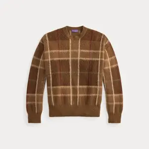 Ralph Lauren Relaxed Fit Plaid Cashmere-blend Sweater