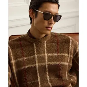 Ralph Lauren Relaxed Fit Plaid Cashmere-blend Sweater