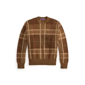 Ralph Lauren Relaxed Fit Plaid Cashmere-blend Sweater