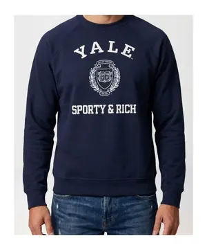 SPORTY  RICH Sporty Rich Yale Printed Crewneck Sweatshirt