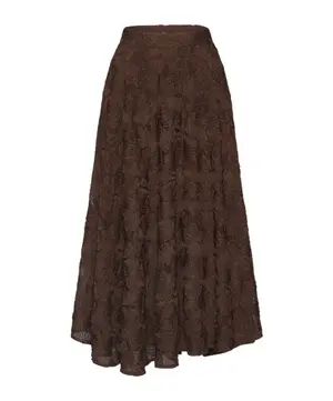 ROTATE BY BIRGER CHRISTENSEN Flower Mesh Midi Skirt