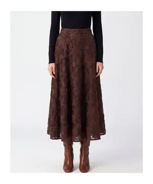 ROTATE BY BIRGER CHRISTENSEN Flower Mesh Midi Skirt