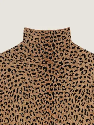 Givenchy Leopard Jacquard Turtleneck Top - Brown