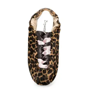 Repetto Leopard Print Ballet Flats With Ribbon Detailing