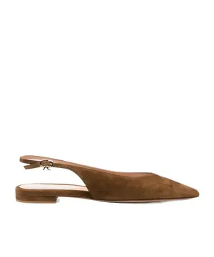 GIANVITO ROSSI Suede Slingback Pointed-toe Ballet Flats