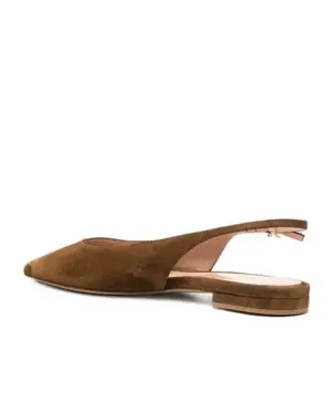 GIANVITO ROSSI Suede Slingback Pointed-toe Ballet Flats