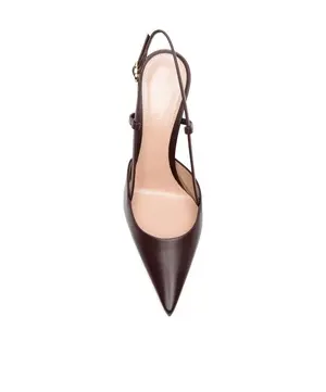 GIANVITO ROSSI Pointed-toe Slingback High Heel Pumps - Brown
