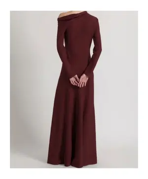 Alberta Ferretti Long Off-the-shoulder Dress With Slit