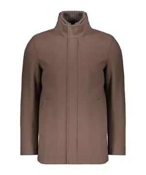 Herno High-collar Single-breasted Padded Coat - Brown