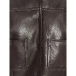 ROTATE BY BIRGER CHRISTENSEN Bonded Fur Leather Jacket Dark