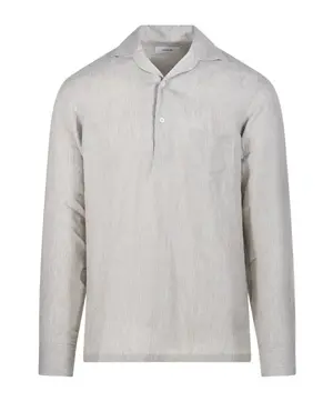 LARDINI Pailan Cnc Linen Popover Shirt